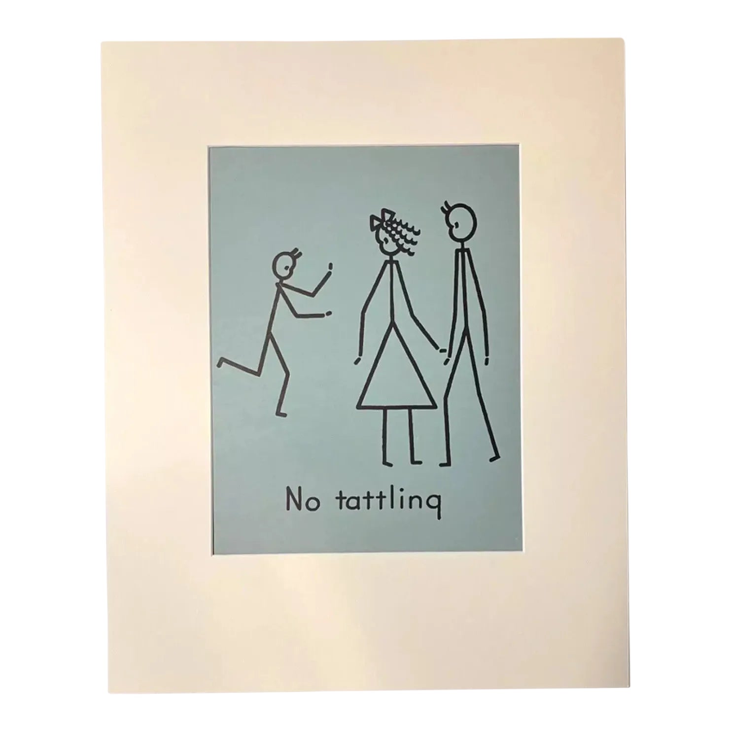Vintage 1940s 2-Sided Good Manners Poster in 16x20 Mat: No Tattling/Don ...