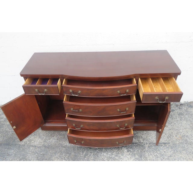 Flame Mahogany Server Buffet Sideboard Credenza Bathroom Vanity | Chairish