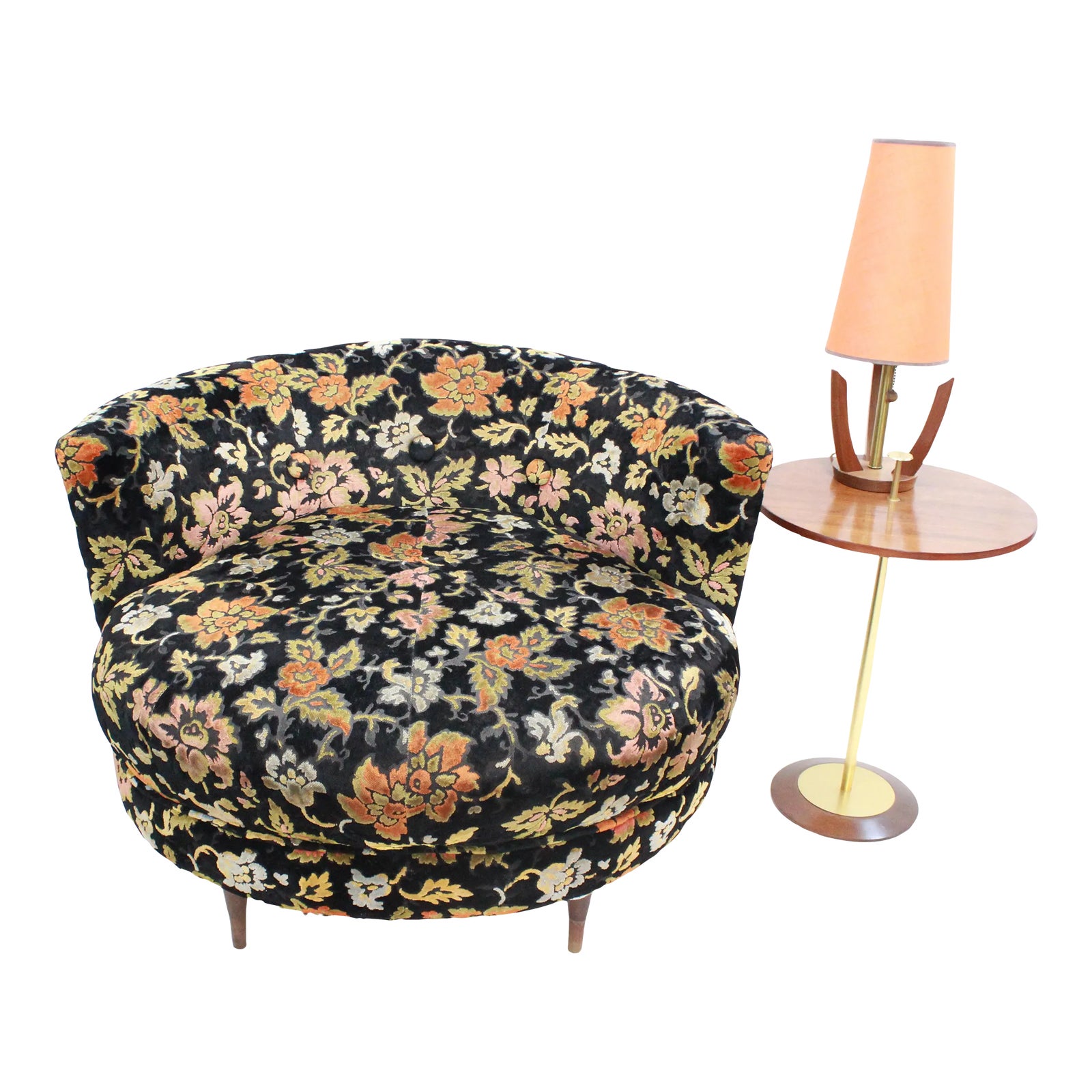 Mid Century Modern Round Chair Milo Baughman Style | Chairish