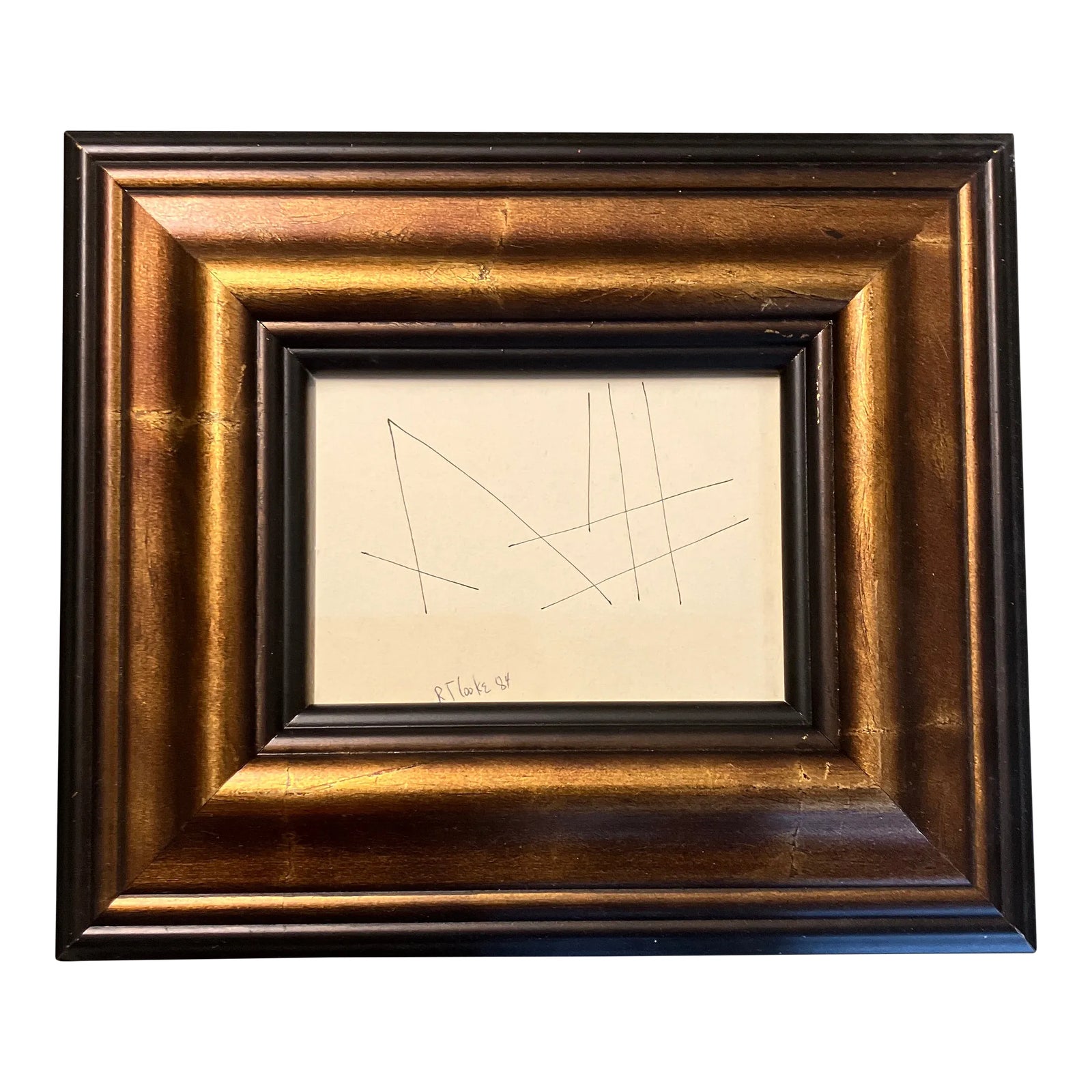 1980’s Vintage Robert Cooke Abstract Pen & Ink Drawing | Chairish