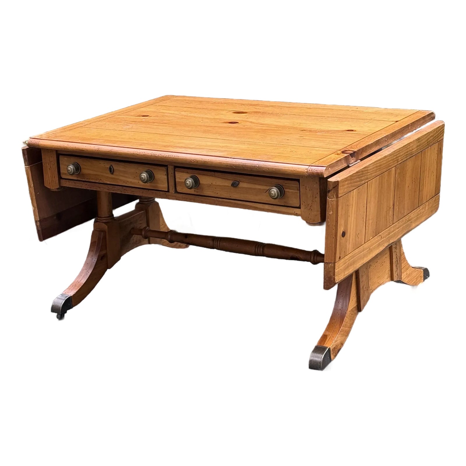 Broyhill Yorkshire Market Rustic Pine Drop Leaf Farmhouse Coffee Table ...