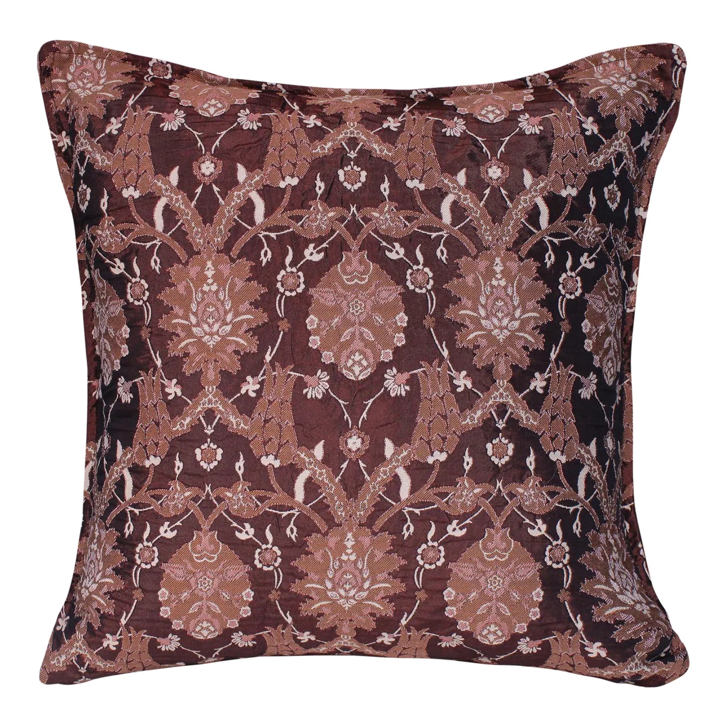 Suzani Brown Turkish Decorative Pillow | Chairish