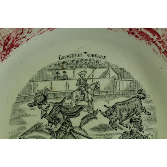 Mid/Late 1800's French Faience Plate "Courses De Taureaux" Bullfighting ...