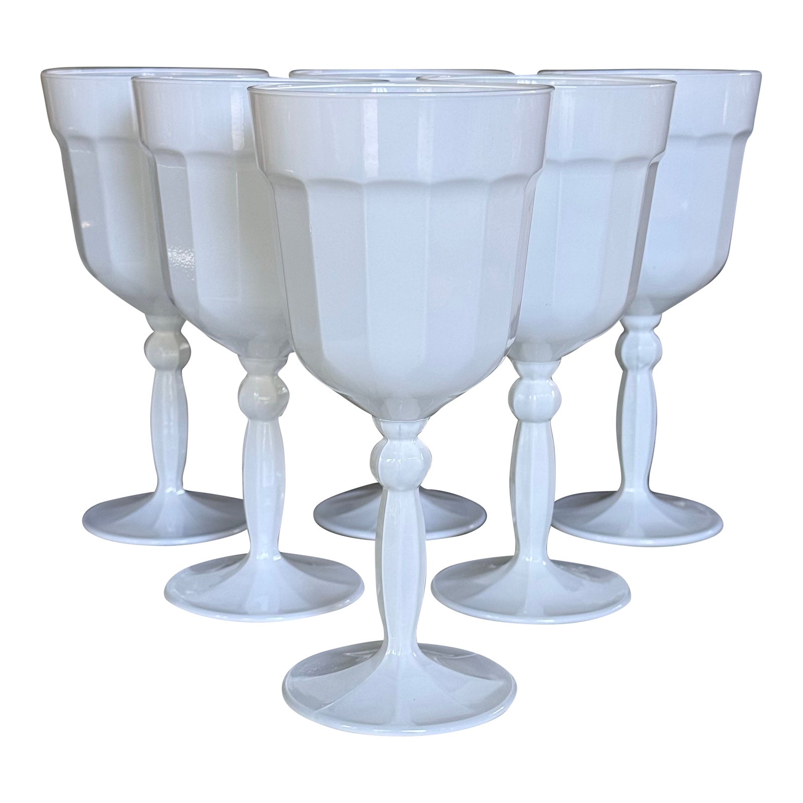 Watts, London Florentine Renaissance White Goblets - Set of 6 | Chairish