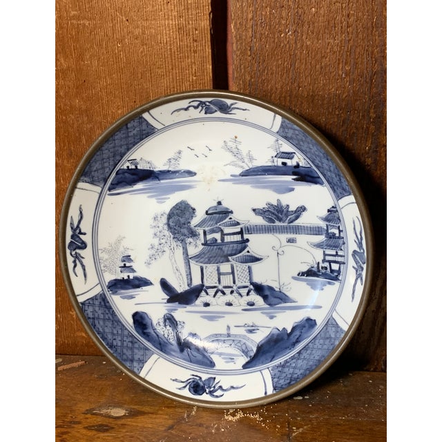 1970s Japanese Porcelain Blue/White Plate | Chairish