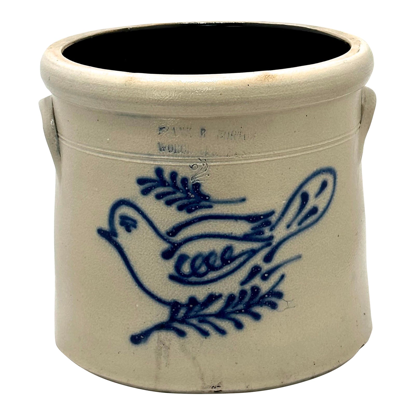 Outstanding Antique American Blue Bird Decorated 2 Gallon Stoneware ...
