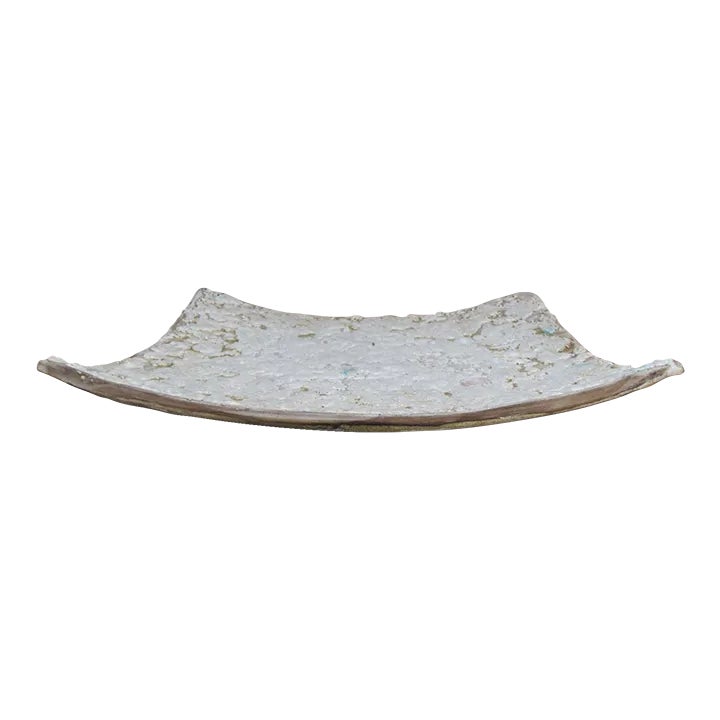 Mid 20th Century Toshiko Takaezu White Volcanic Glaze Square Plate ...