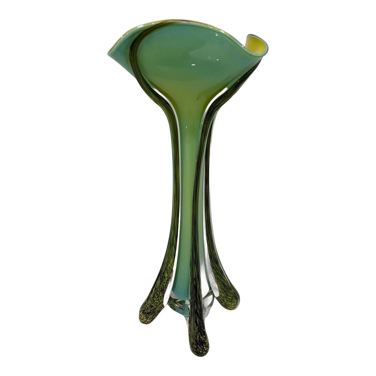Gorgeous Green Vase Signed by Ed Branson | Chairish
