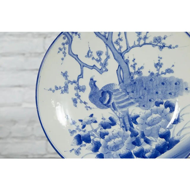 Japanese Blue and White Hand-Painted Porcelain Charger Plate with ...