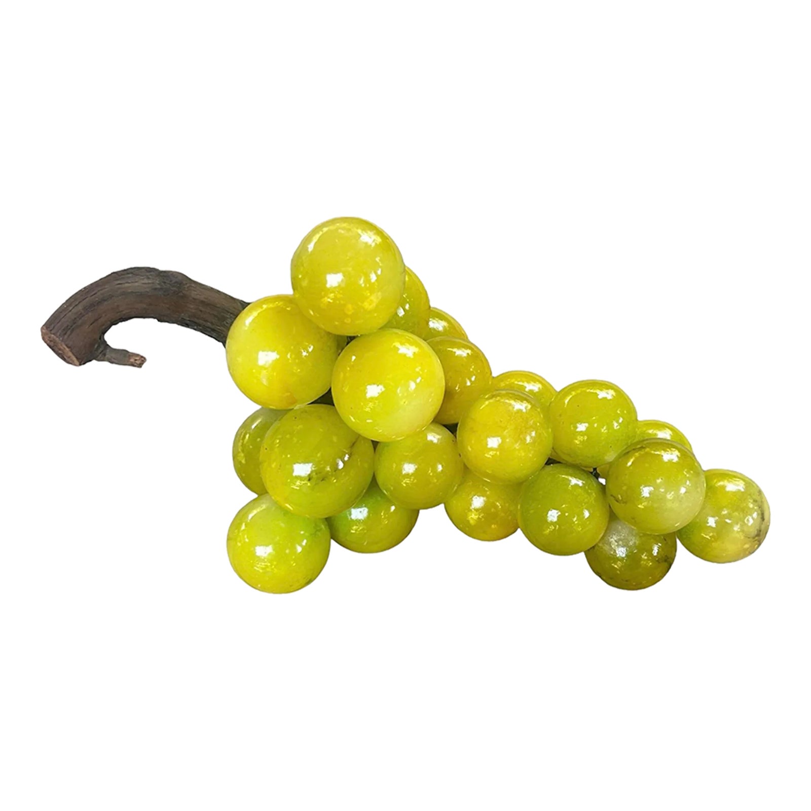 Italian Mid Century Huge Alabaster Chartreuse Grape Cluster | Chairish