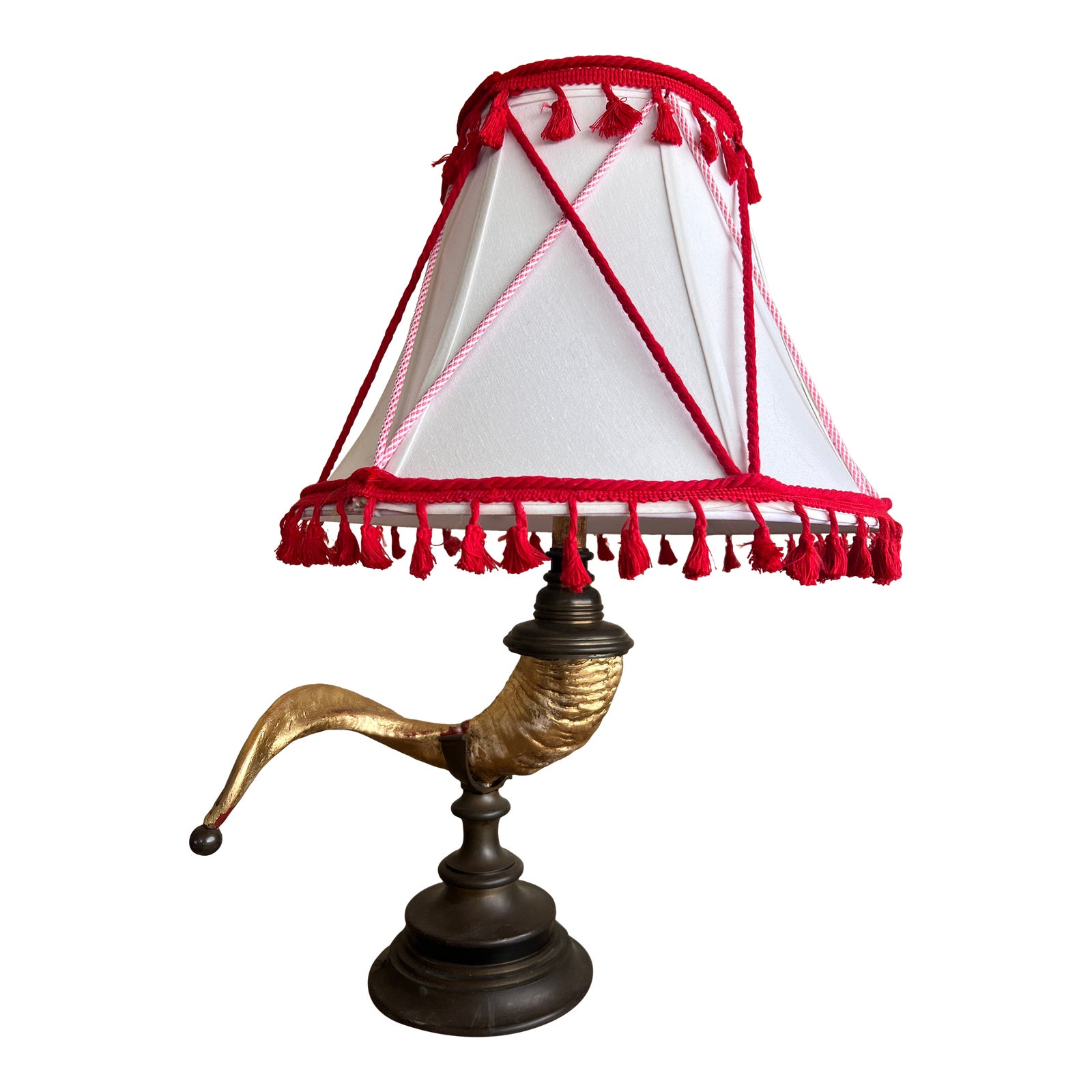 Mid 20th Century Safari Bohemian Safari Table Lamp With Custom Shade ...