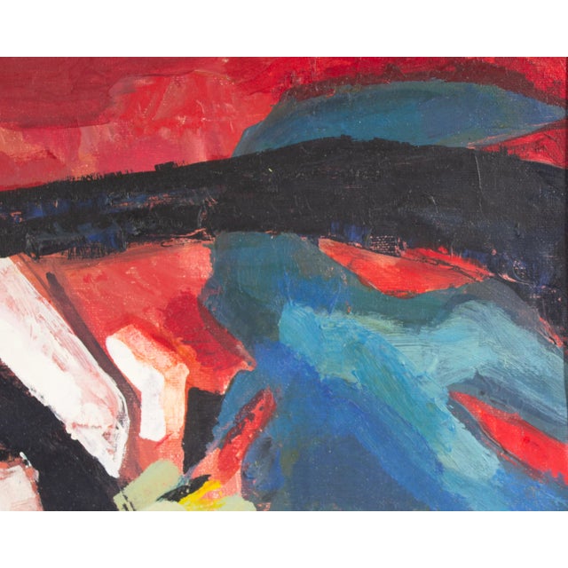 Oil on Board Abstract Painting by Peter Bruning | Chairish