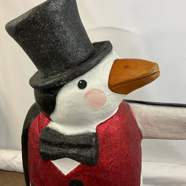 1980s Vintage 3-Foot Penguin Butler Paper Mache’ Christmas Figurine ...
