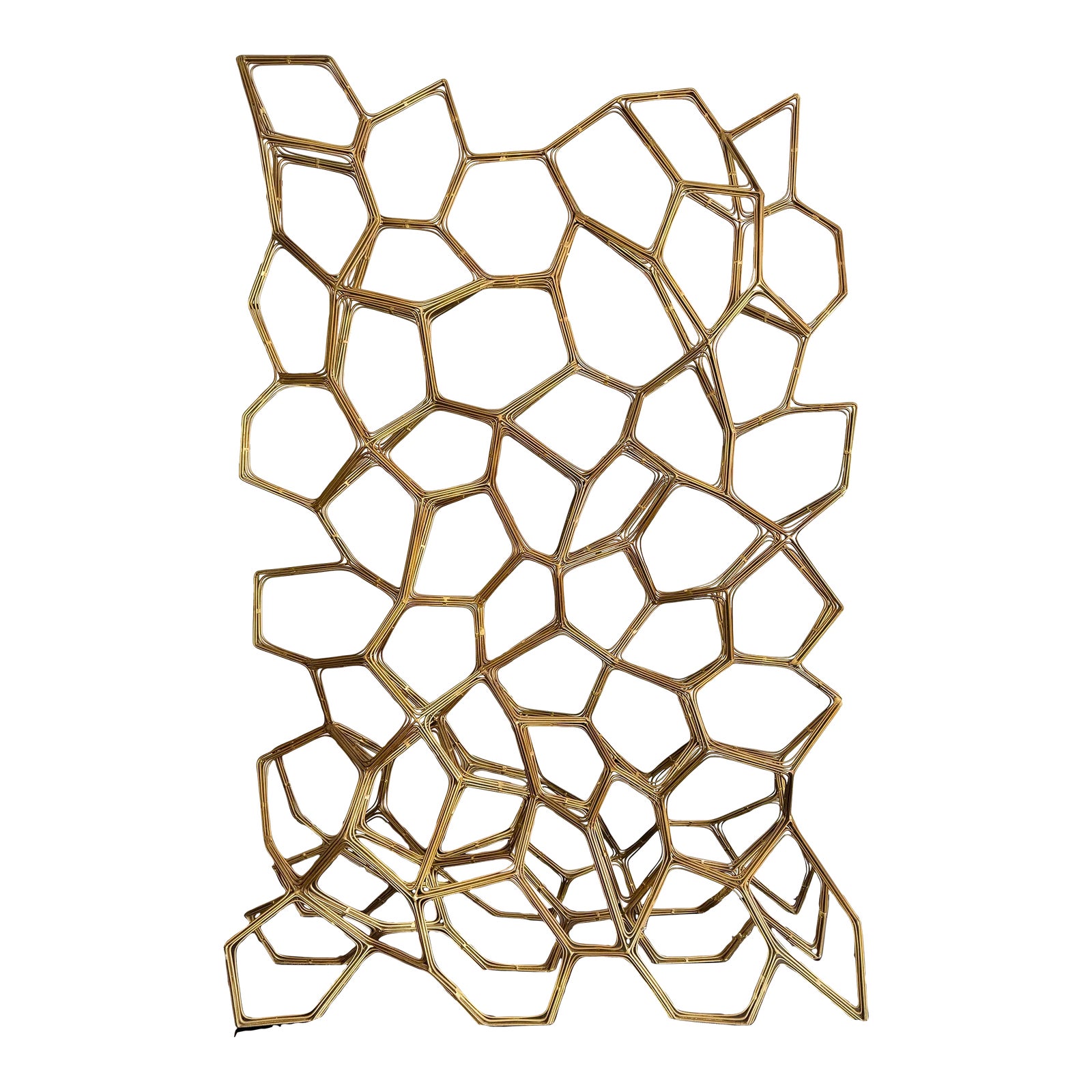 Geometric Sculptural Made Goods Efrain Honeycomb Room Divider in Aged ...