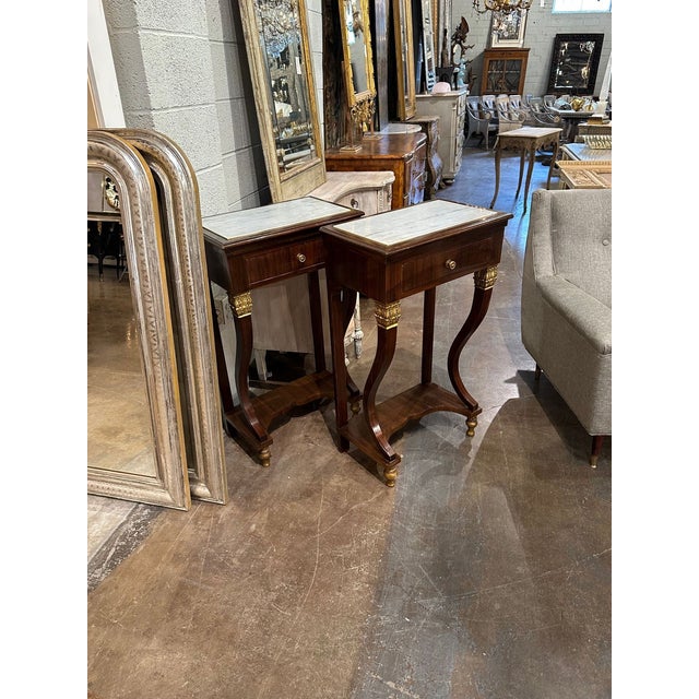 Pair of Italian Empire Side Tables | Chairish