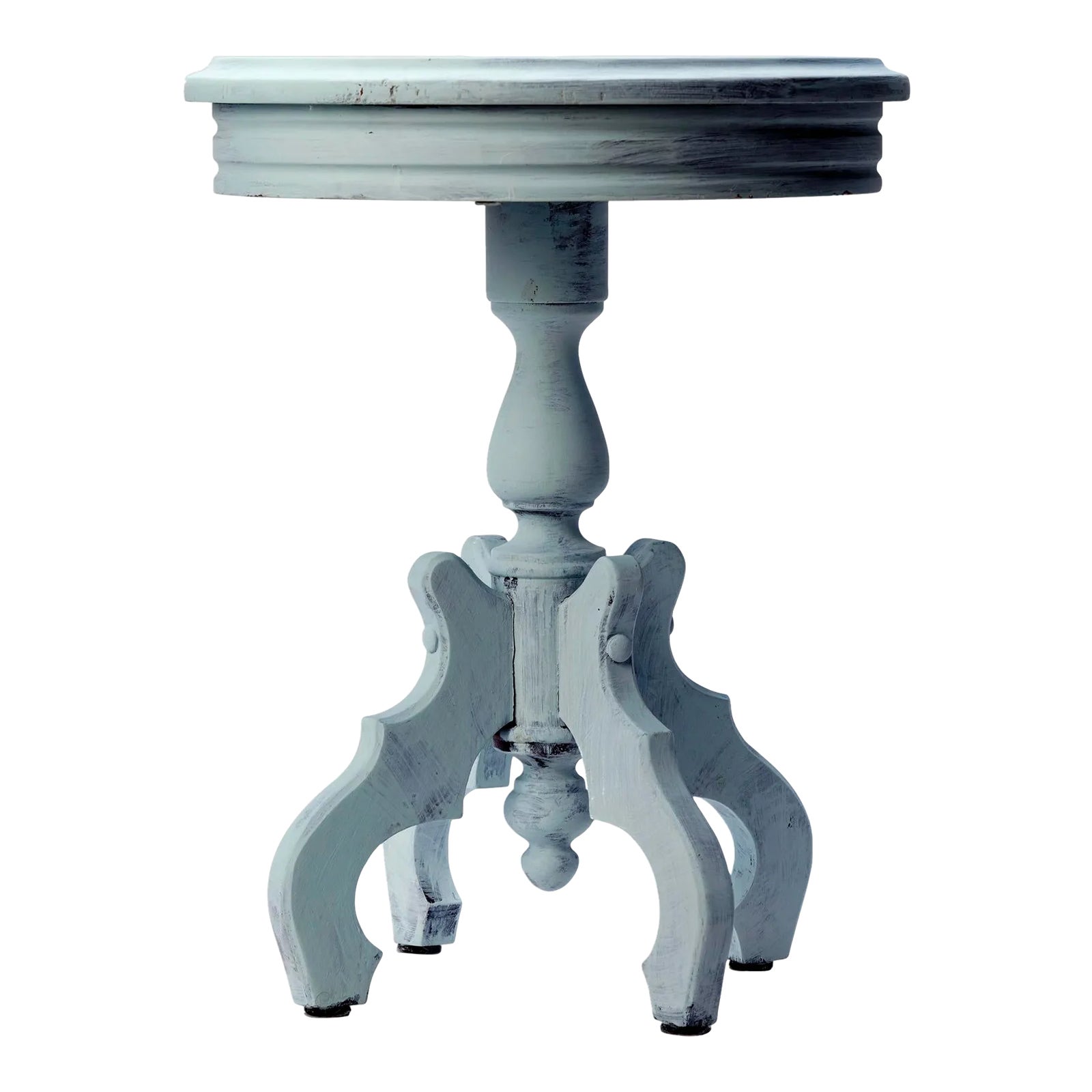 1990s Light Blue Pedestal Stool | Chairish