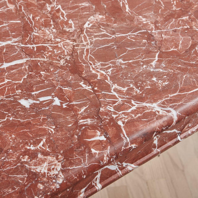 Rouge Marble Dining Table with Pedestal Base, 20th Century | Chairish