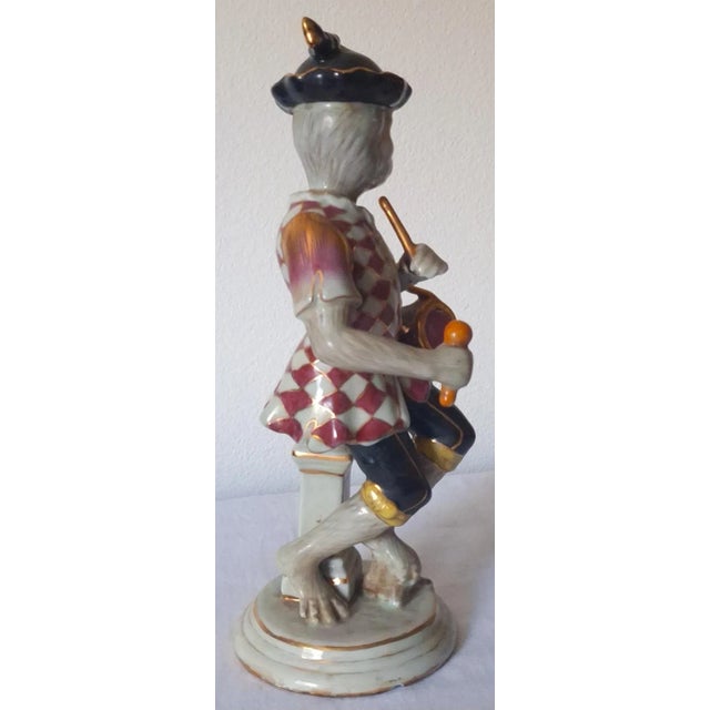 Early 21st Century Singerie Motif Porcelain Figure | Chairish