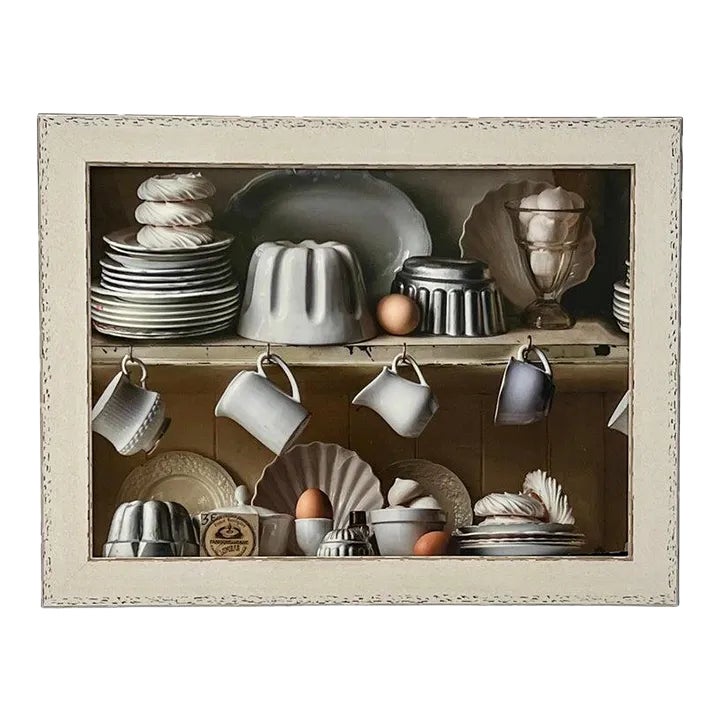 Photorealist Artwork of French Farmhouse Kitchen in Custom Whitewash ...