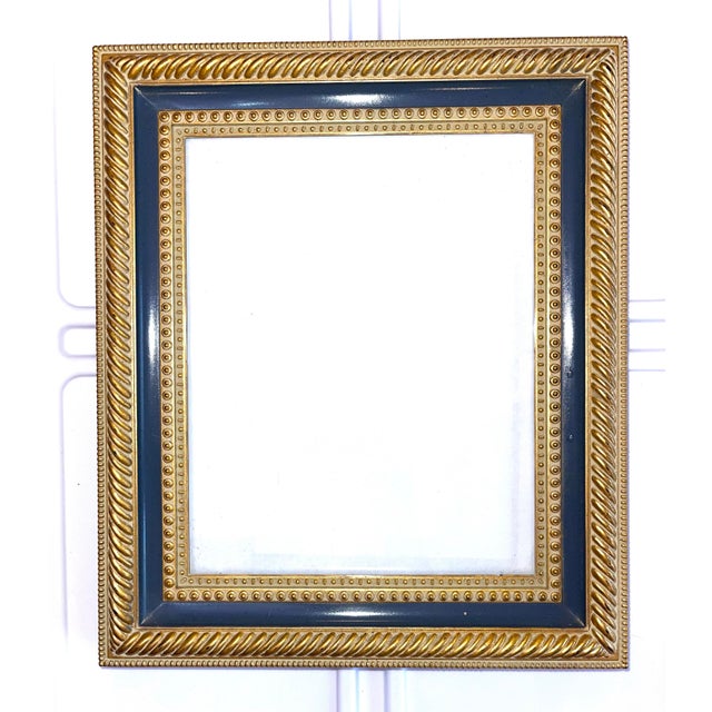 Vintage Gilt & Black Italian Classical Wood Frame | Chairish