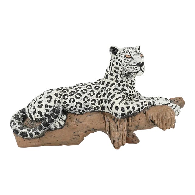 1970s Ceramic Material Leopard Sculpture | Chairish