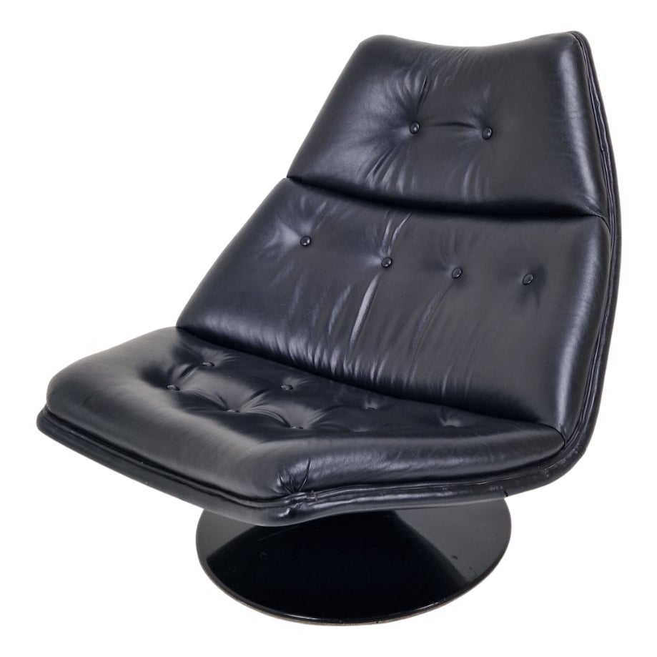 Artifort F511 Lounge Chair in Leather from Geoffrey Harcourt, 1970s ...