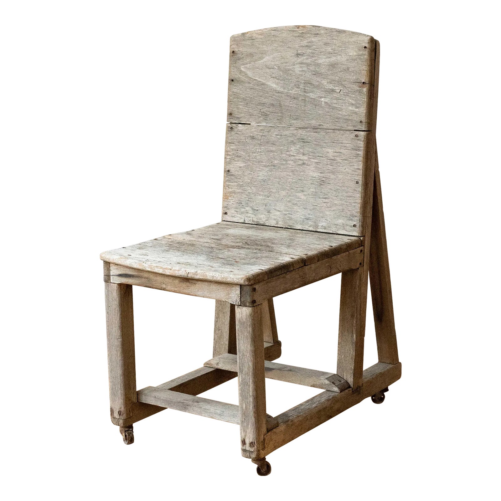 Early 20th Century Make-Do Wood Shop Chair | Chairish