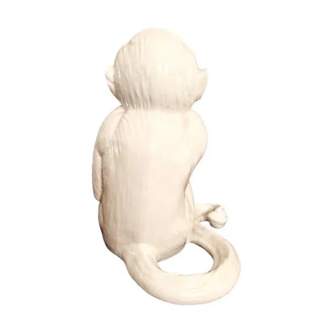 White Porcelain Capuchin Monkey as Seen as Elvis's Graceland | Chairish