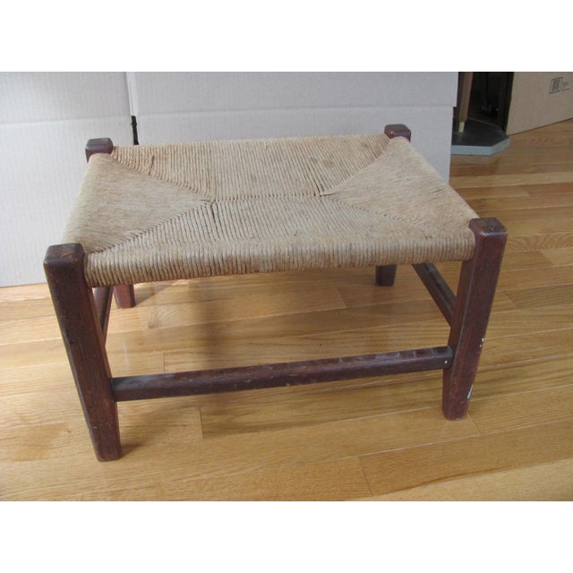 1940s Woven Rush Footstool American Arts & Crafts Style | Chairish
