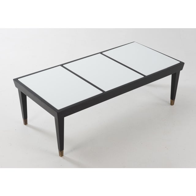 Mid Century Modern White Vitrolite Glass Panel Top Side and Coffee ...