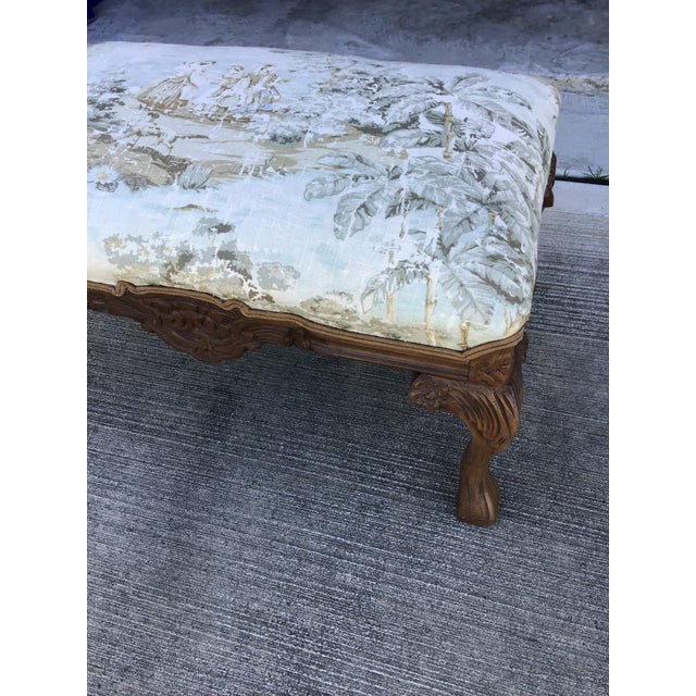 French Louis XV Style Vintage Bench Wood Stool Carved Footstool French ...