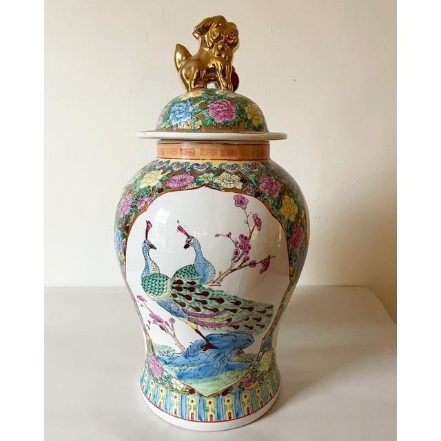 Extra Large Asian Temple Jar / Ginger Jar | Chairish