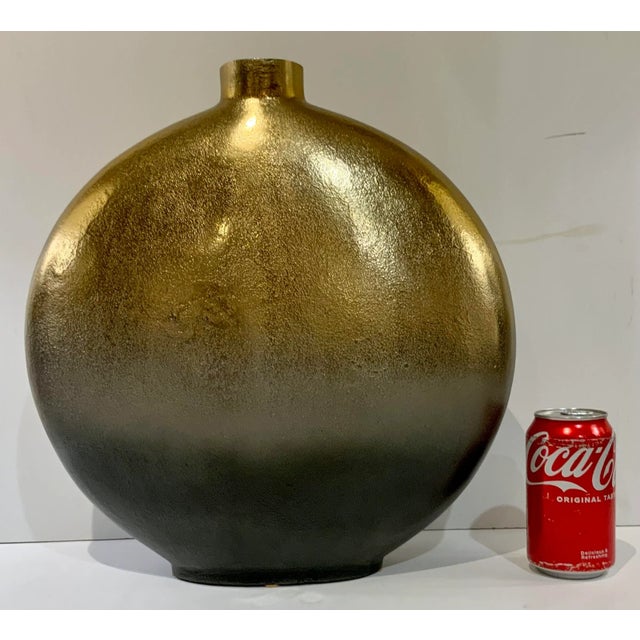 Large Modern Textured Metal Ombré Vase | Chairish
