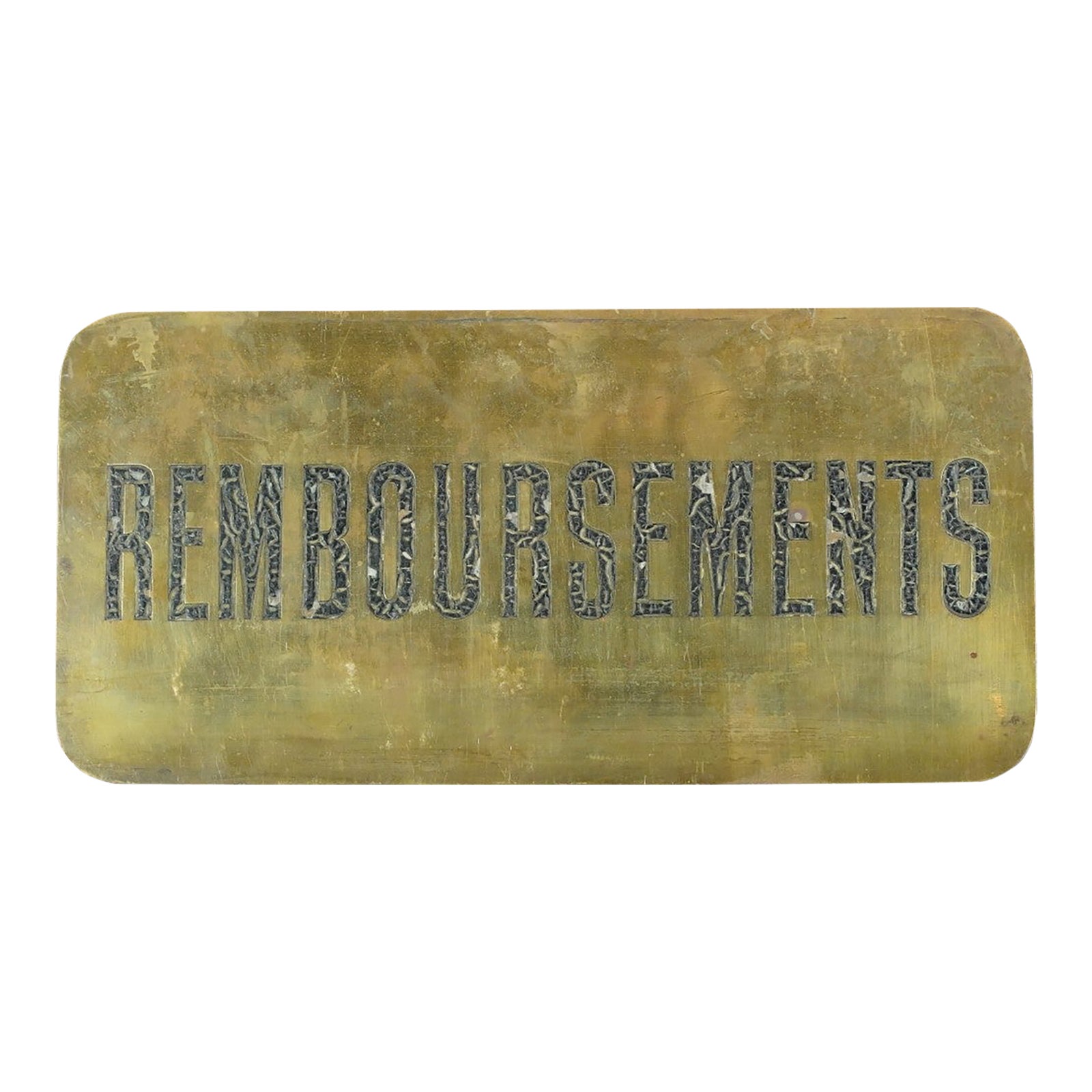 1950s Brass French Reimbursements Bank Sign | Chairish