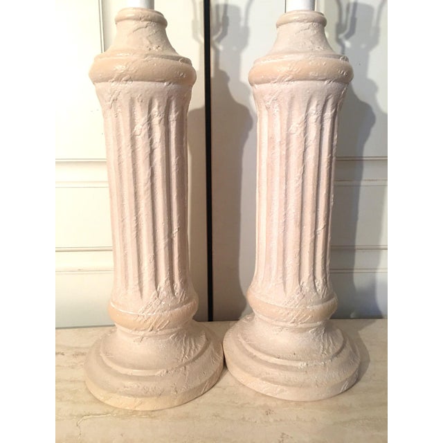 1980s Neoclassical Doric Column Pillar Roman Greek Plaster Lamps - a ...