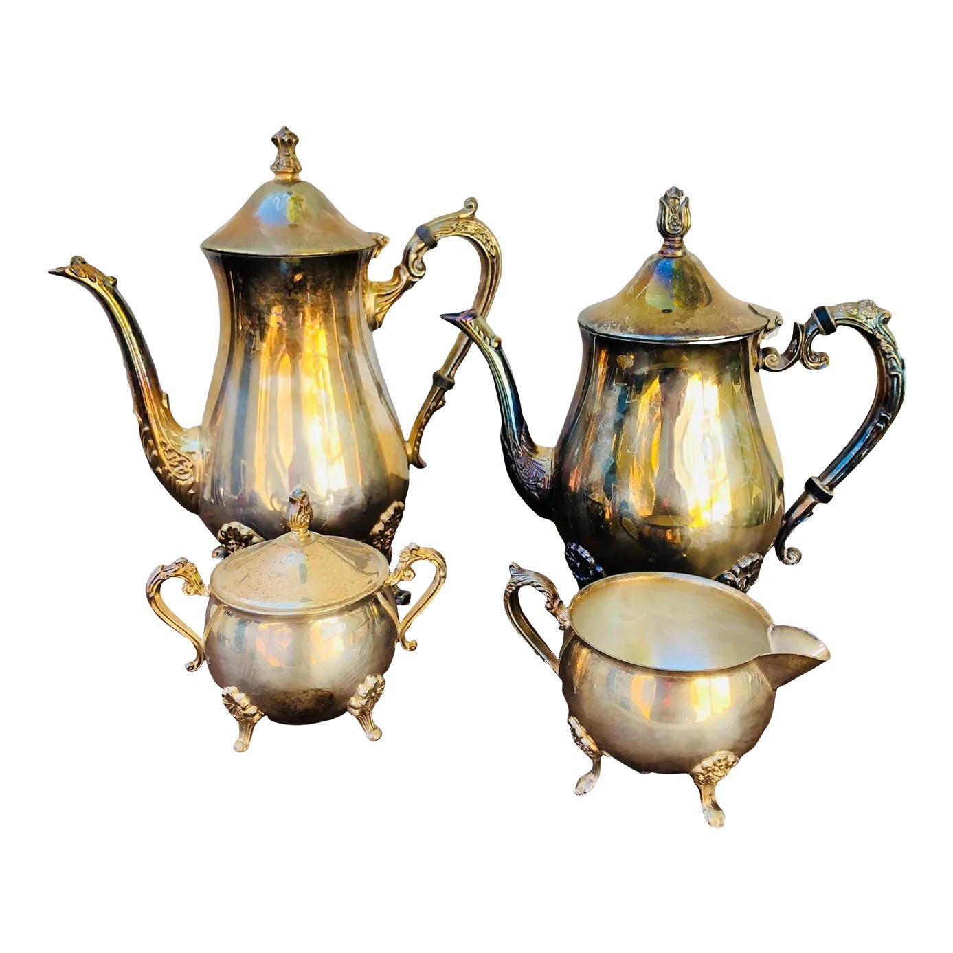 Mid Century Leonard Silverplate 4 Piece Tea Set | Chairish