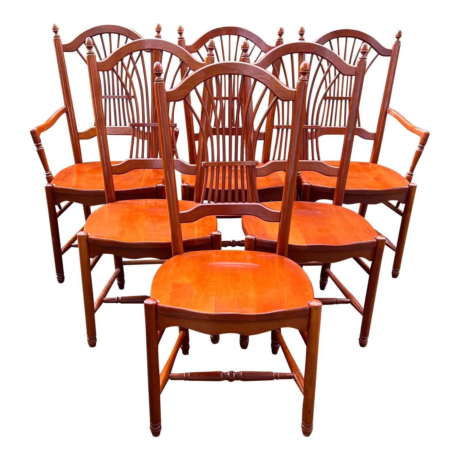 Tom Seely Sheaf Back Dining Chairs - Set of 6 | Chairish