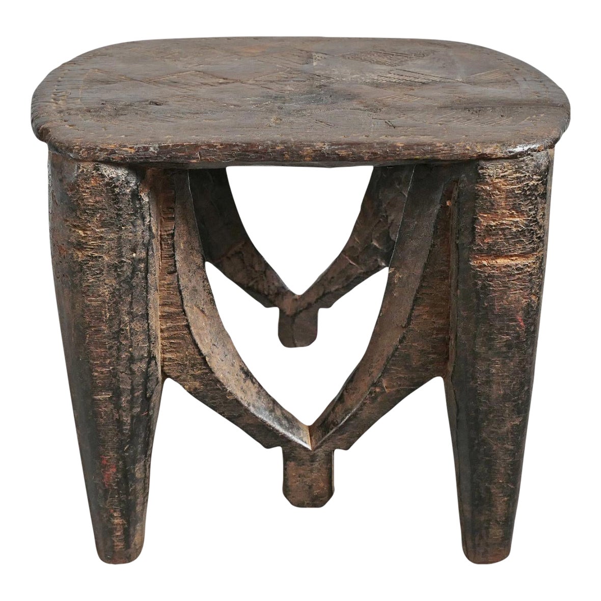 Vintage Nupe Wood Stool | Chairish