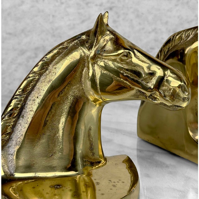 Vintage Traditional Brass Equestrian Show Horse Library Bookends - a ...