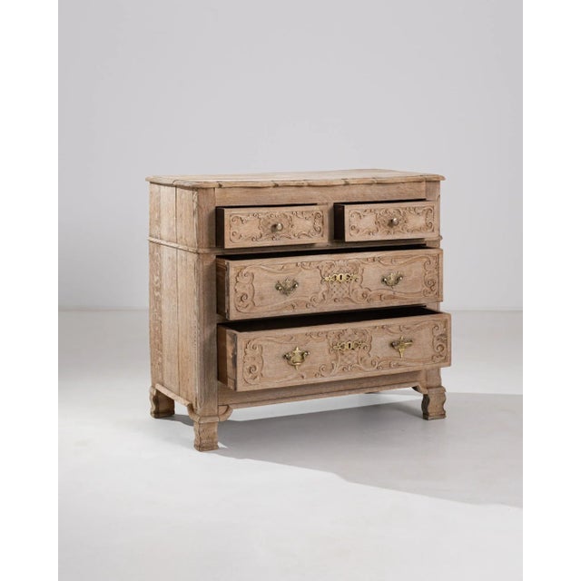 1900s French Bleached Oak Chest of Drawers | Chairish