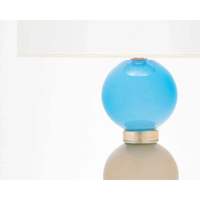 Murano Glass Blue and Gray Lamps | Chairish