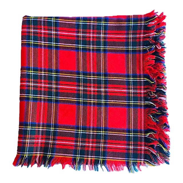 Vintage Scottish Tartan Throw Blanket in Royal Stewart by Kinloch ...