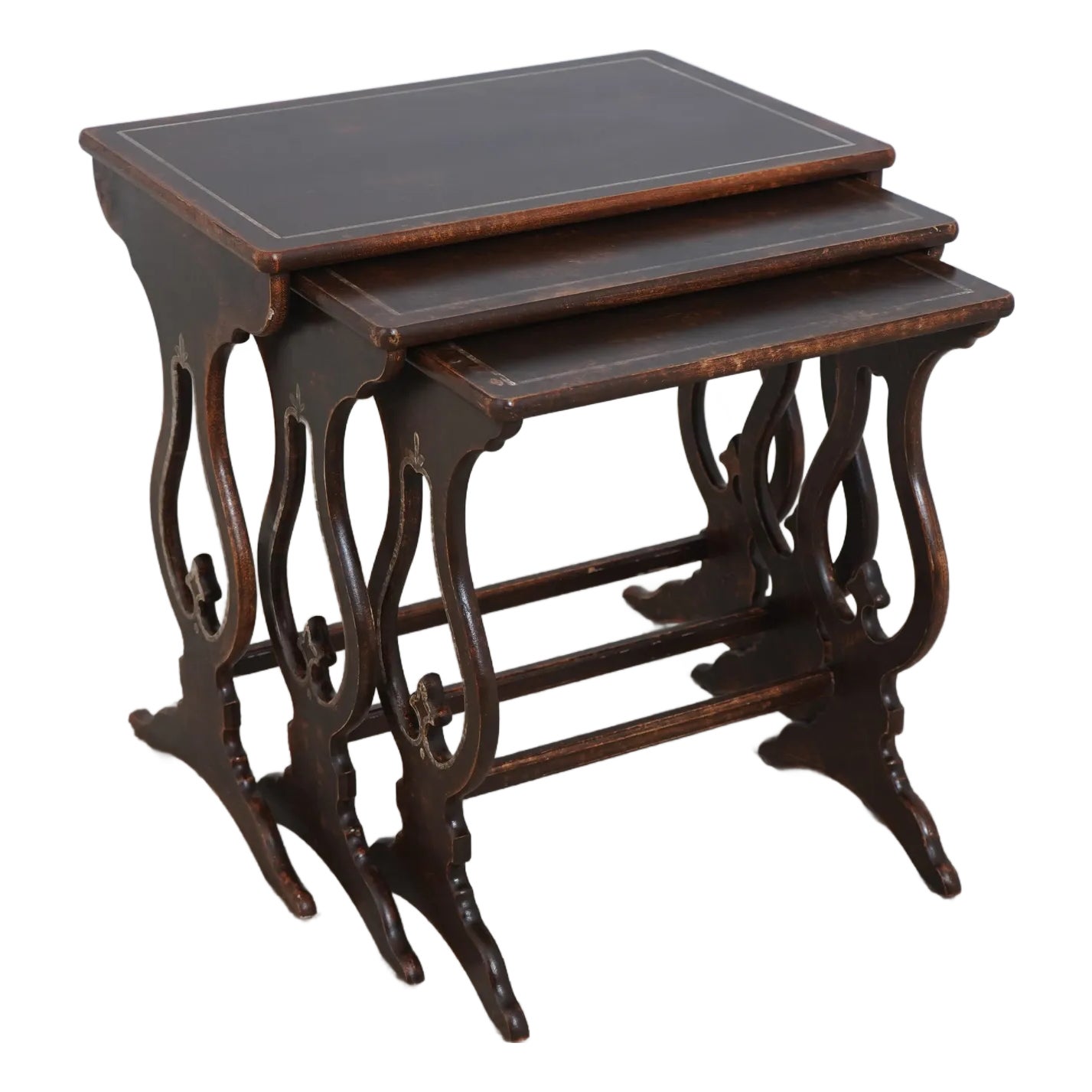 Habersham Distressed Painted Finish Italian Stack Tables | Chairish