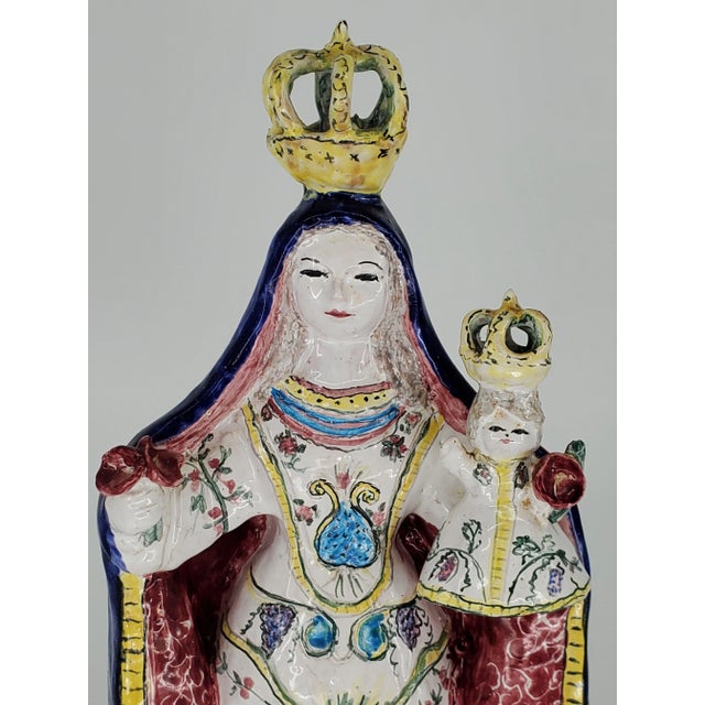 Mid 20th Century Vintage Our Lady of Candelaria Mother Mary Pottery ...