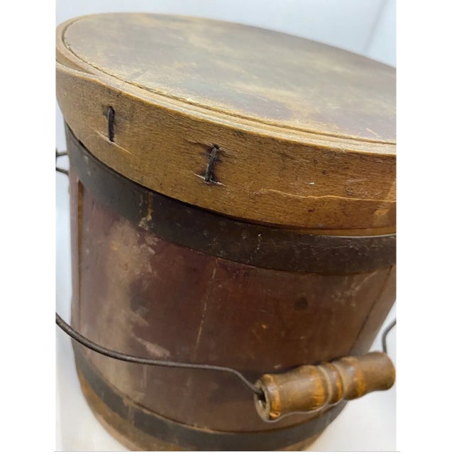 Late 19th Century Country Primitive Antique Firkin Sugar Bucket | Chairish
