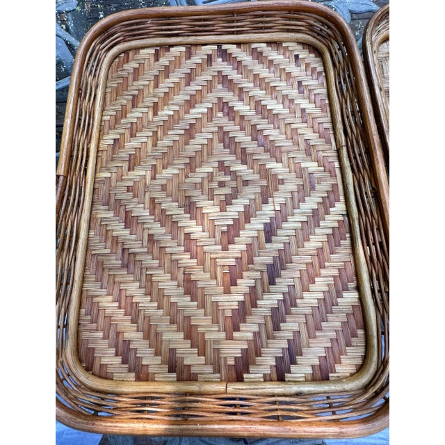 Vintage Woven Trays a Pair | Chairish