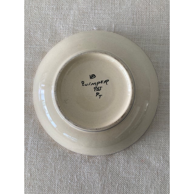 Antique Hb Quimper Scalloped Serving Bowl | Chairish
