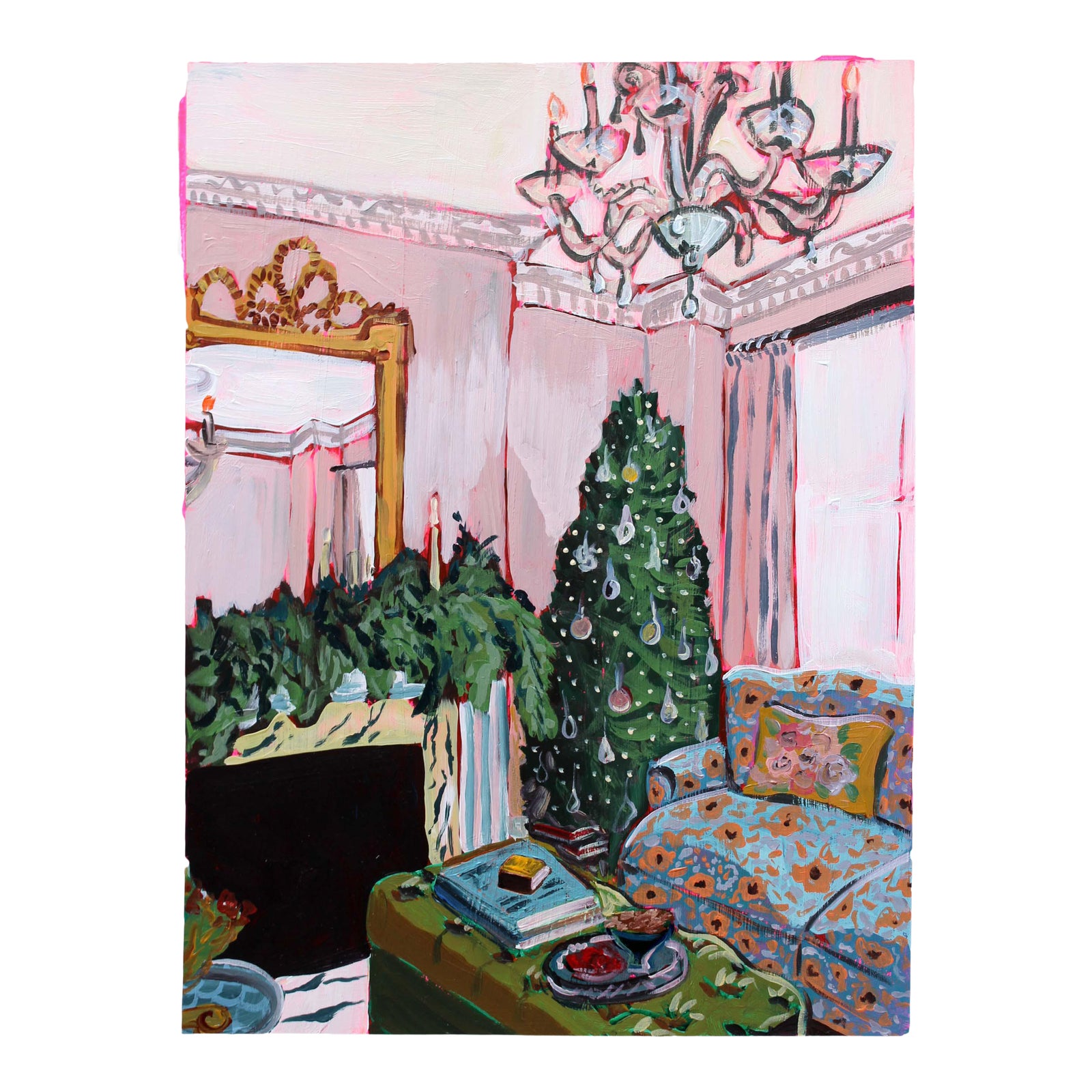 "Holiday Room" Contemporary Interior Still Life Acrylic Painting by Sophie Edell | Chairish