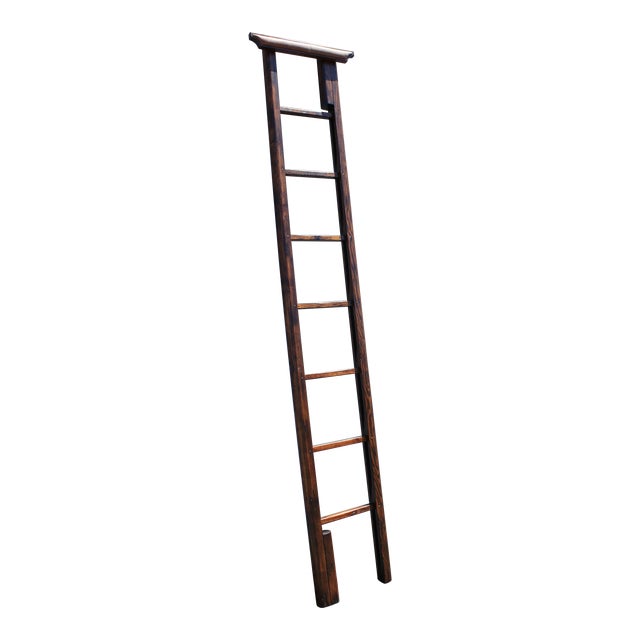 Antique 1900s Pine Library Pole Ladder | Chairish