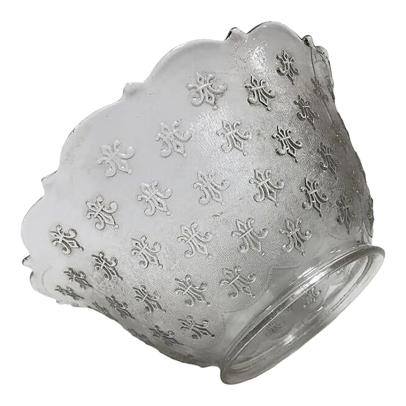 1910s Victorian Textured Gas Light Shade With Fleur De Lis Details ...